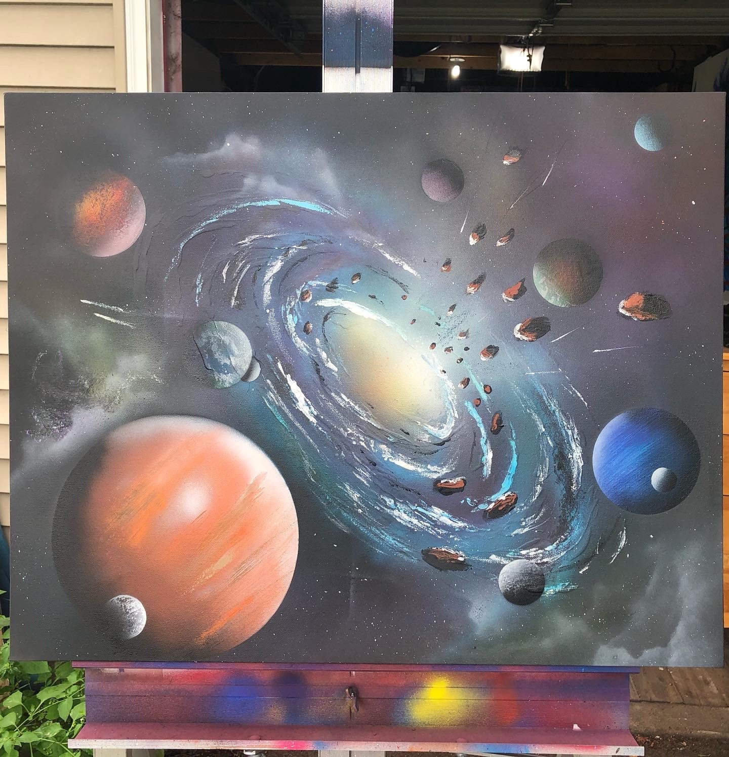 Spray Paint Solar System Space
