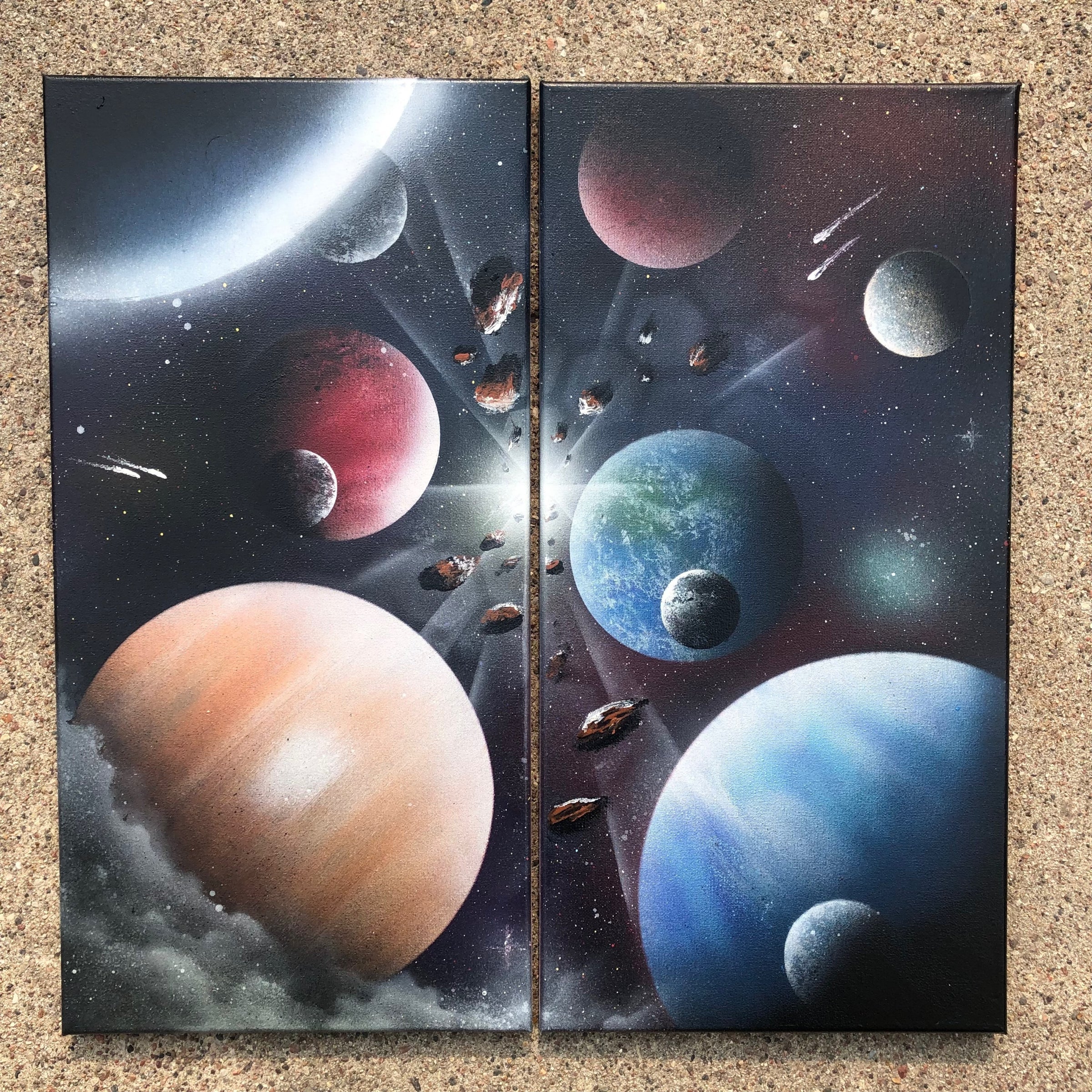 Spray Paint Solar System Space